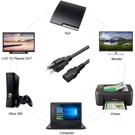 CABLE DE PODER PARA PC O MONITORES