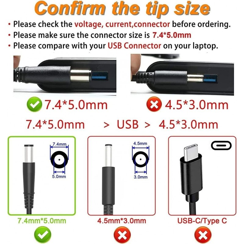 CARGADOR DELL 240 WATTS ORIGINAL (19.5V 12.31A) DIAMETRO CONECTOR 7.4MM